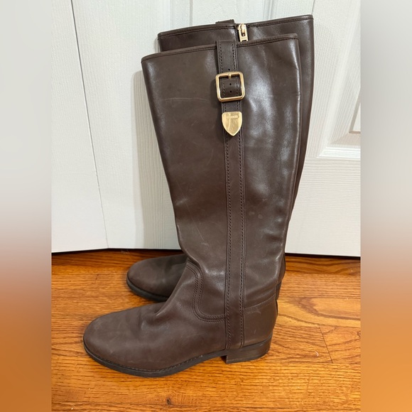 Coach | Shoes | Coach Easton Leather Riding Boots Brown Knee High ...